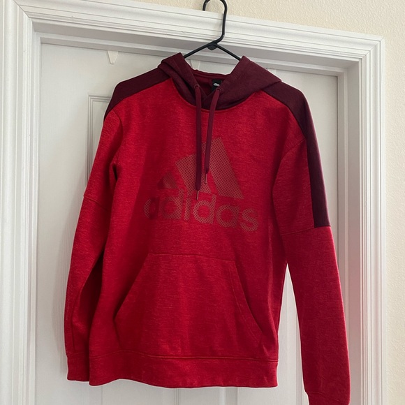 adidas | Shirts | Adidas Red Hoodie Mens Size Medium | Poshmark